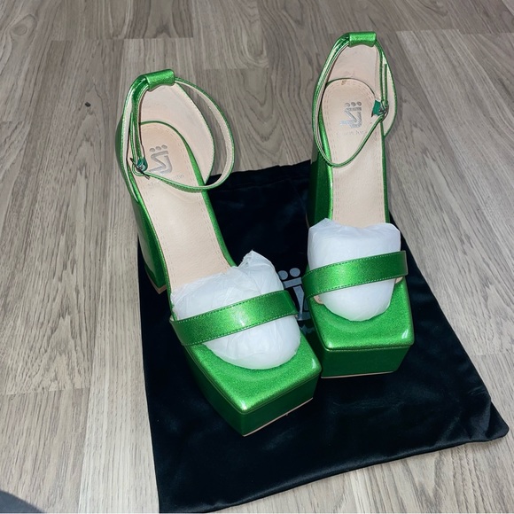 Shane Justin | Shoes | Shane Justin Sugar Block Platform Heel Green ...